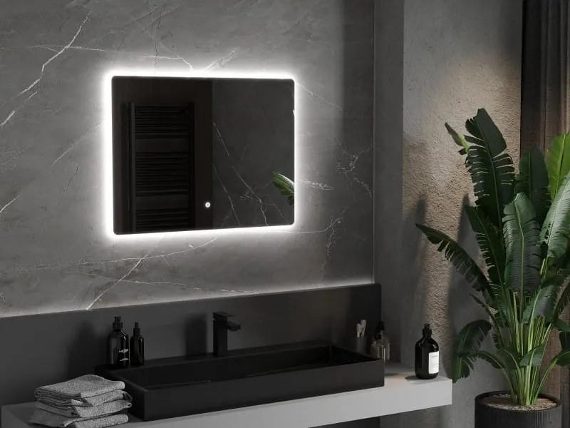 Mexen Sun koupelnové zrcadlo s osvětlením 80 x 60 cm, LED 6000K, proti zamlžování - 9807-080-060-611-00