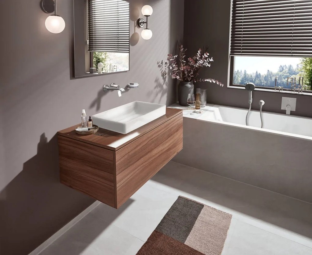 Hansgrohe Vivenis, umyvadlová baterie pod omítku, 2-otvorová instalace, EcoSmart, bílá matná, 75050700