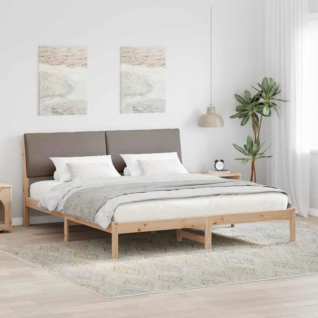 Rám postele Hnědá a taupe 180 x 200 cm Masivní borovicové dřevo 3394366