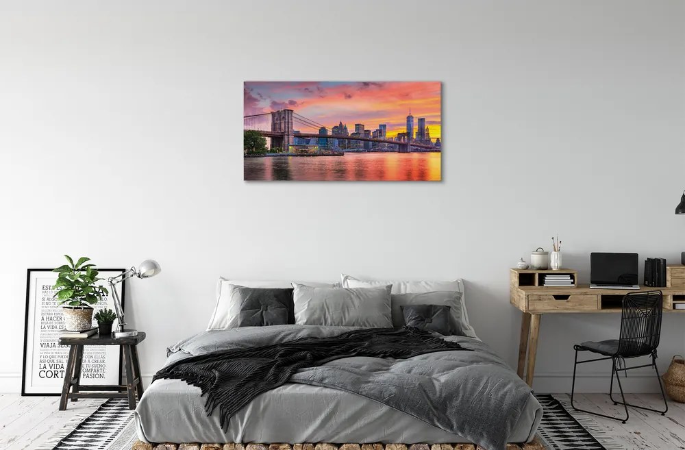 Obrazy na plátně most sunrise 120x60 cm