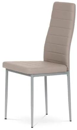 Autronic Moderní jídelní židle Židle jídelní, lanýžová koženka, šedý kov (DCL-377 LAN)