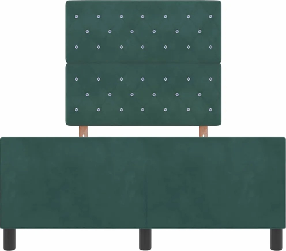 Postel s boxspringem s čelo Tmavě zelená 120 x 200 cm samet 3344870