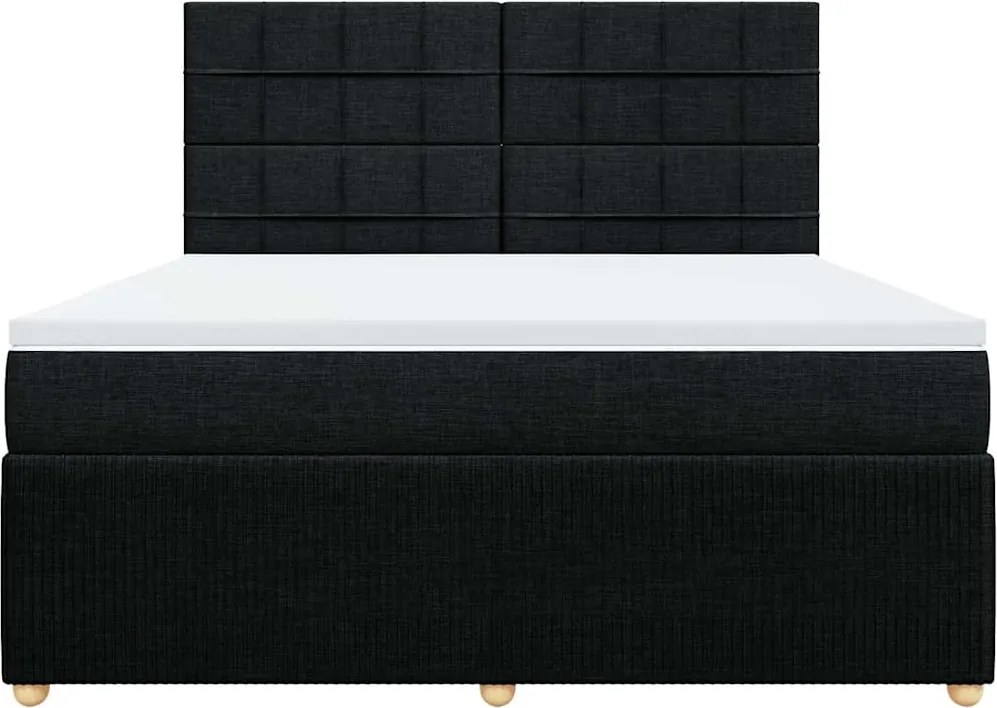 Box spring postel s matrací černá 180x200 cm textil 3294437