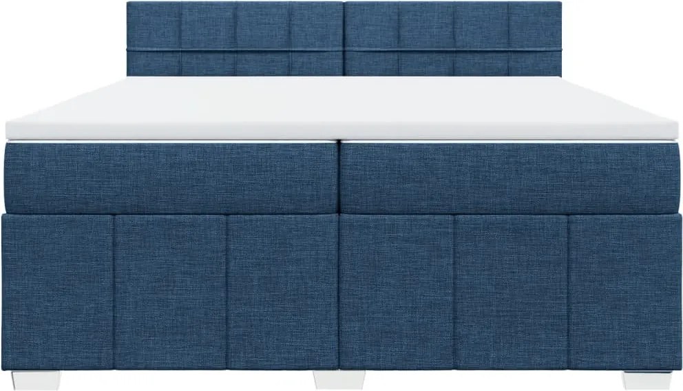 Box spring postel s matrací modrá 200x200 cm textil 3289481