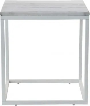 Konferenční stolek Accent - bílý rám (přírodní mramor, ocel)