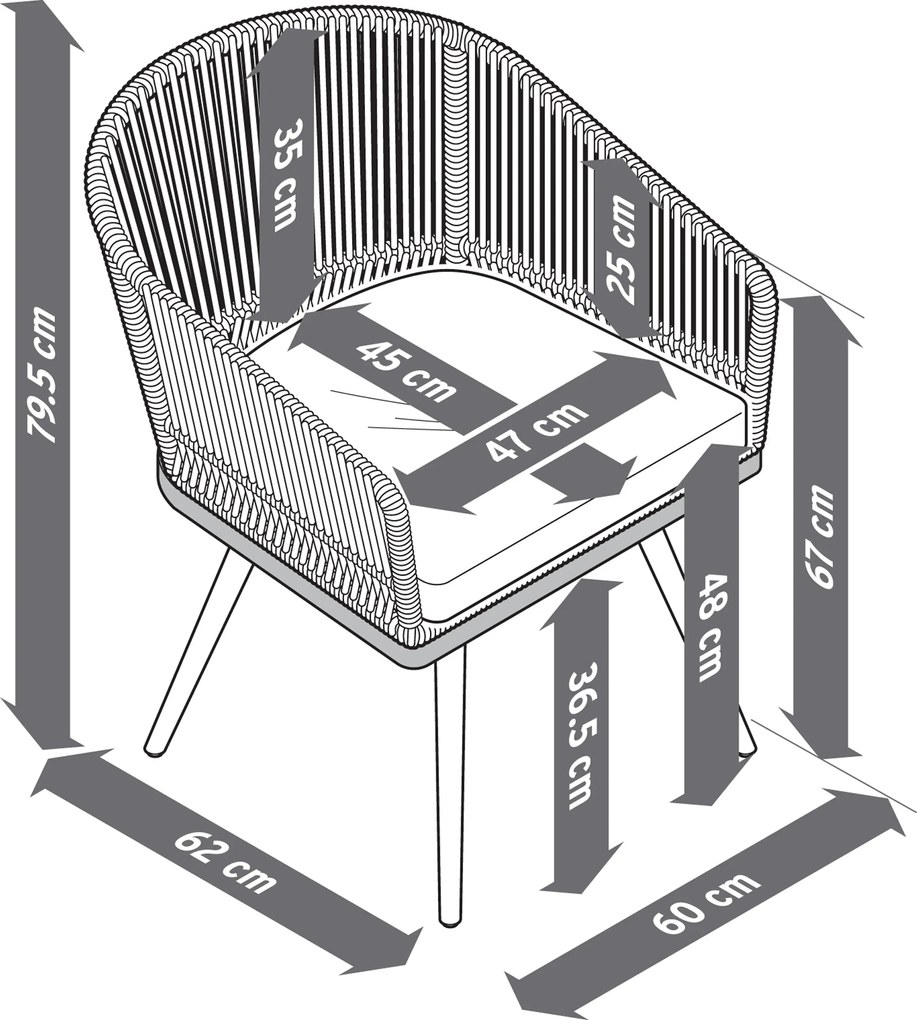 Tchibo - Otočná zahradní židle s textilním výpletem - barva: černá
