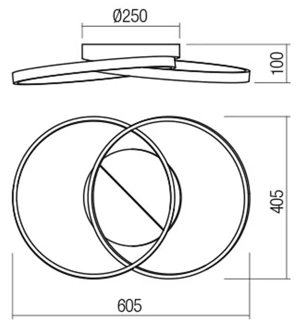 Redo 01-2678 stropní LED stmívatelné svítidlo Espiral pískově bílé, 33W, 3000K, 60cm