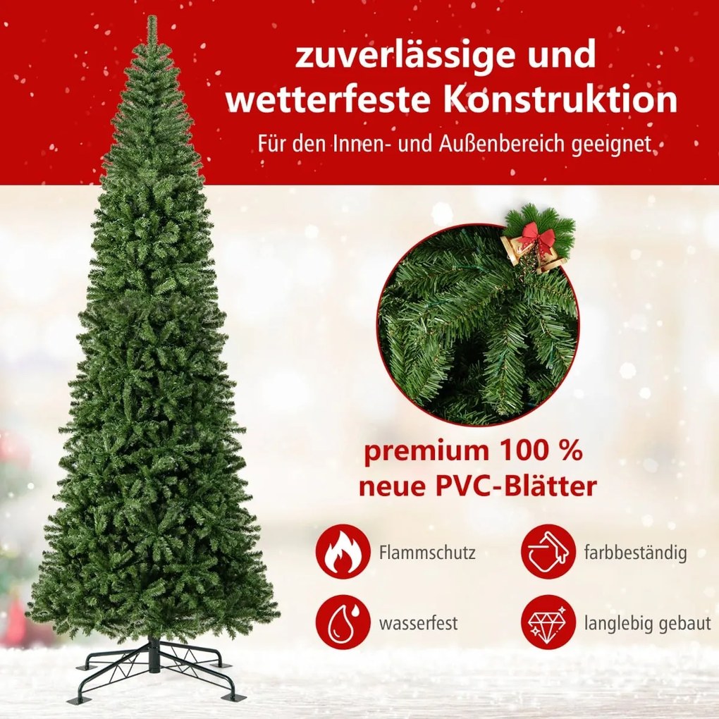 Costway 360 cm Osvětlený umělý vánoční stromek s 2536 PVC větvemi