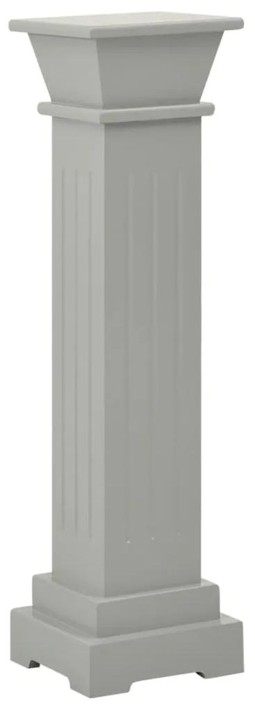 Stojan na květiny klasický čtvercový sloup šedý 17x17x66 cm MDF,  323969