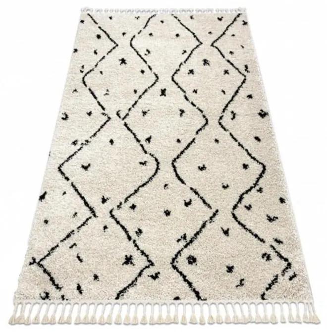 Kusový koberec Shaggy Tetuan krémový 70x300cm