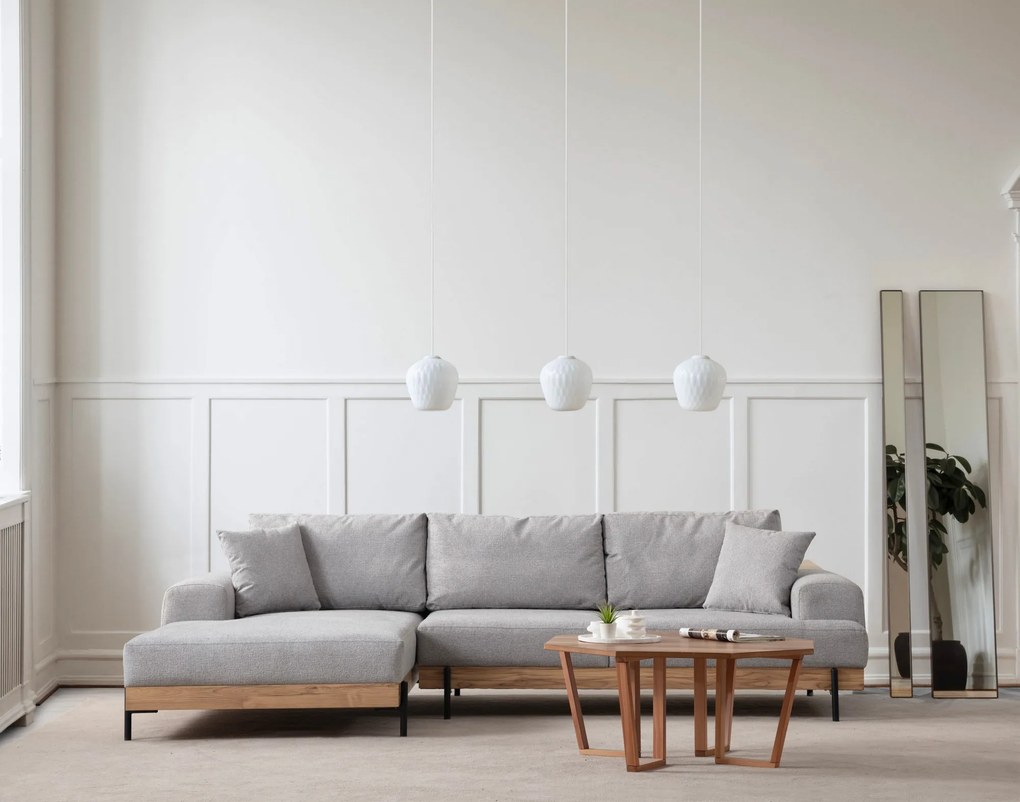 Hanah Home Rohová pohovka ETI dub šedá levá 280 cm