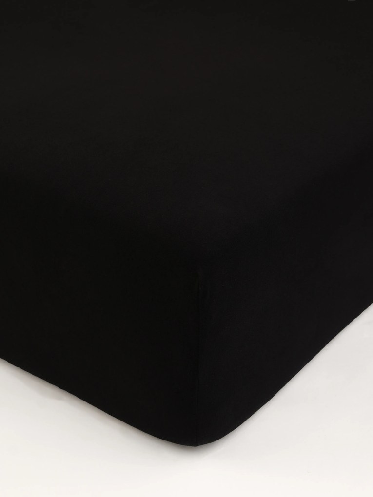 MK Lůžkoviny Jersey prostěradlo s elastanem 200 × 200 cm – černé
