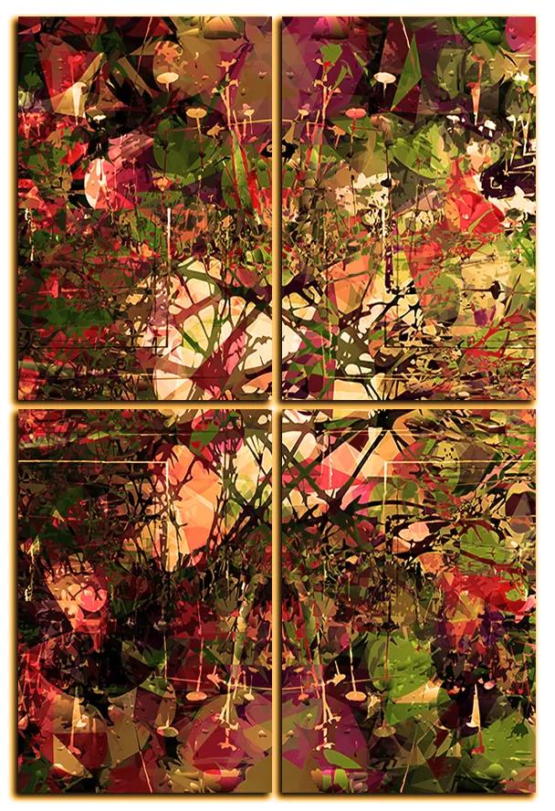 Obraz na plátně - Květinové grungy pozadí - obdélník 7108FD (120x80 cm)
