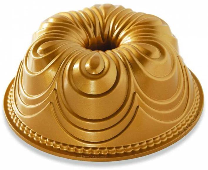 Nordic Ware Designová forma na bábovku NW chiffon, 10 cup, zlatá