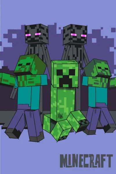 Jerry Fabrics Dětská fleecová deka Minecraft Mobs coming for you 100x150 cm