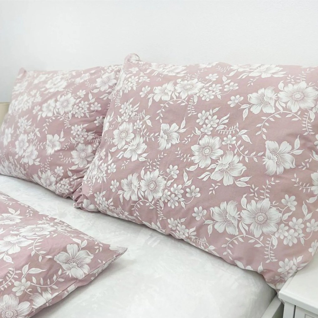 Bavlněný povlak na polštář - Rose růžová Zapínání: knoflík, Velikost polštáře: 40x40