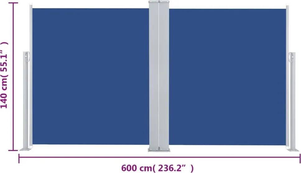 vidaXL Zatahovací boční markýza 140 x 600 cm [317992] Barva: antracitová