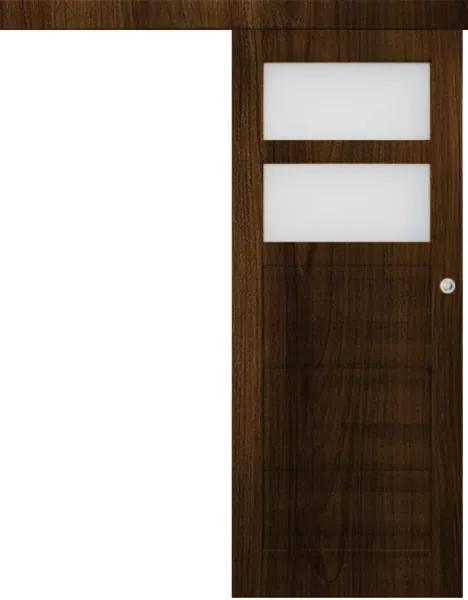 posuvné interiérové dveře na stěnu vasco doors BRAGA model 3 Průchozí rozměr: 70 x 197 cm, Orientace dveří: Levé dveře, Dekor: Bílá