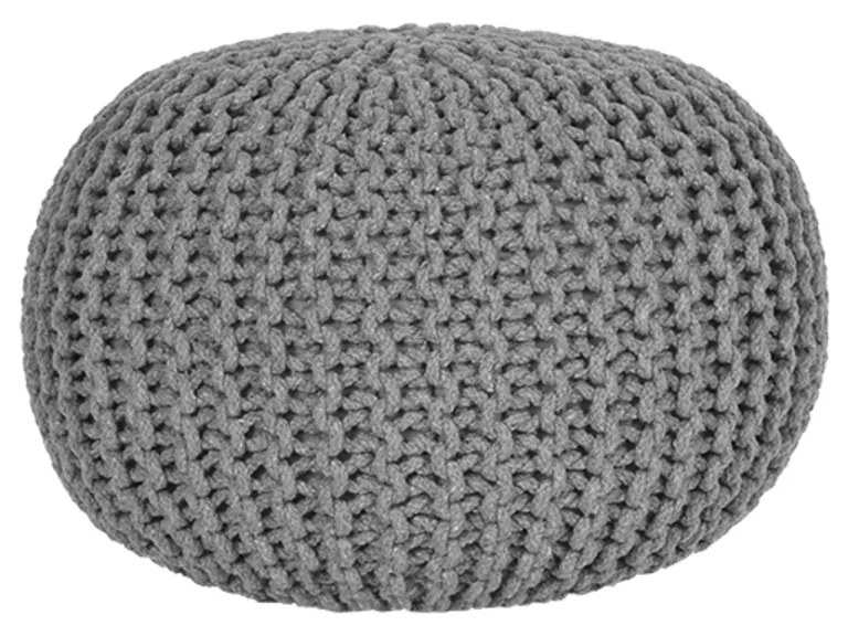 LABEL51 Pletený puf GEBREID tmavě šedý M Color: Dark grey SH-24.048