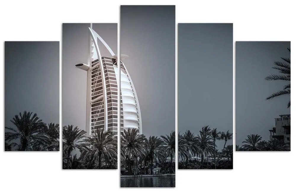 Gario Obraz na plátně Burj Al-arab hotel v Dubaji - 5 dílný Rozměry: 100 x 70 cm