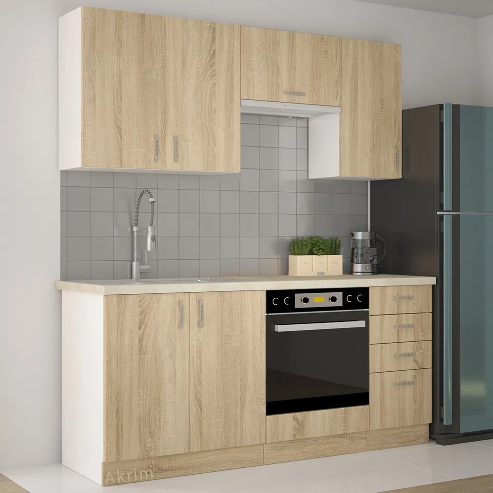 SARA | horní skříňka 80 G-72 2F policová | 80 cm | bílá/dub sonoma
