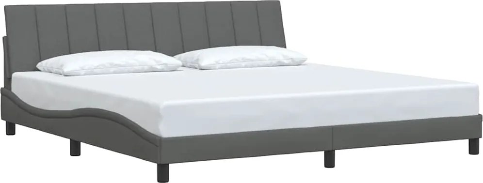 Rám postele bez matrace Hanko tmavě šedý 200 x 200 cm textil 3310413