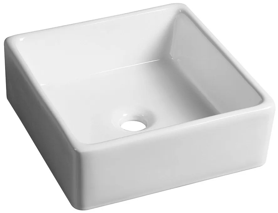 Sapho, UBEGA keramické umyvadlo, 38x13,5x38 cm, na desku, BH7006