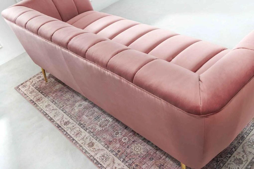 Designová sedačka Nikolai 225 cm starorůžový samet
