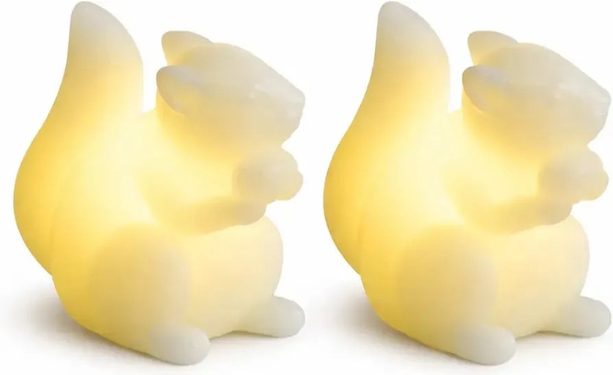 LED svíčky z pravého vosku na baterie, veverka, 7,5 × 9 cm, bílá, sada 2 ks, CR2032