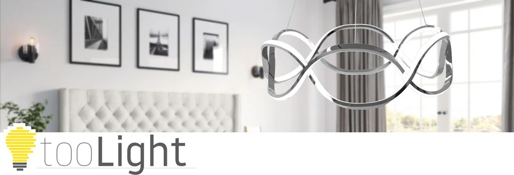 Toolight - LED závěsné svítidlo APP801-CP + dálkové ovládání, chromová, OSW-04024