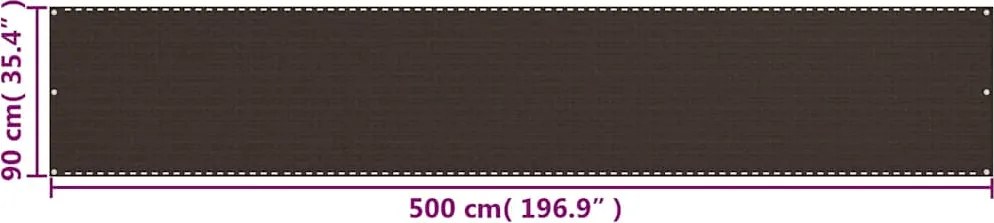 Balkonová zástěna hnědá 90 x 500 cm HDPE 311046