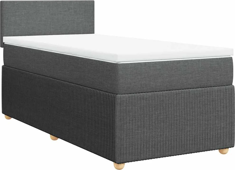 Box spring postel s matrací tmavě šedá 90x200 cm textil 3289633