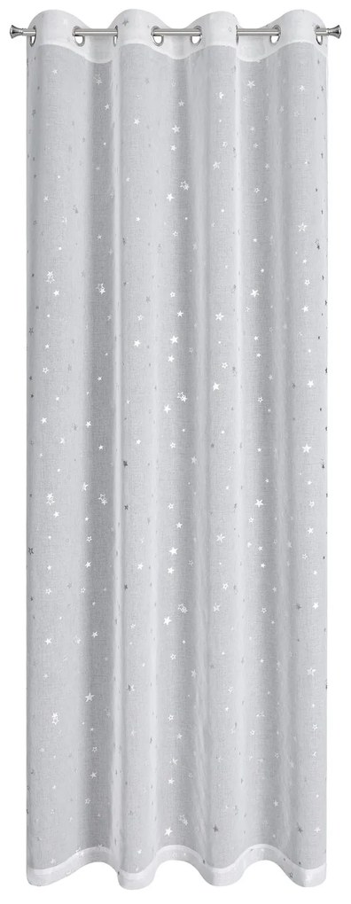 VÁNOČNÍ ZÁCLONA NA KROUŽCÍCH STAR 140X250 CM VZOROVANÁ