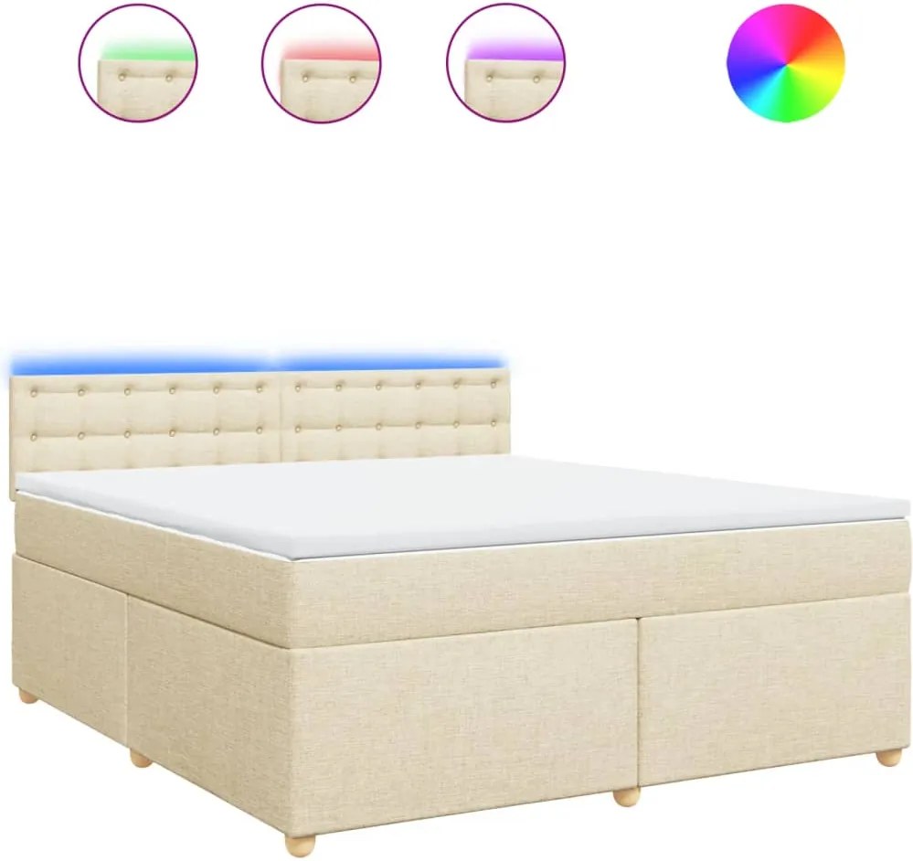 Box spring postel s matrací krémová 180x200 cm textil 3289078