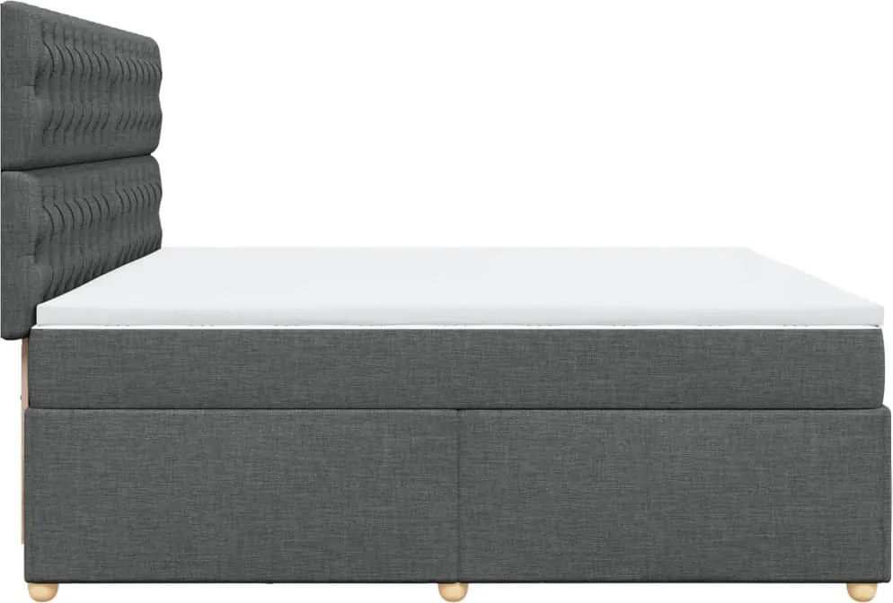 Box spring postel s matrací tmavě šedá 200x200 cm textil 3291395