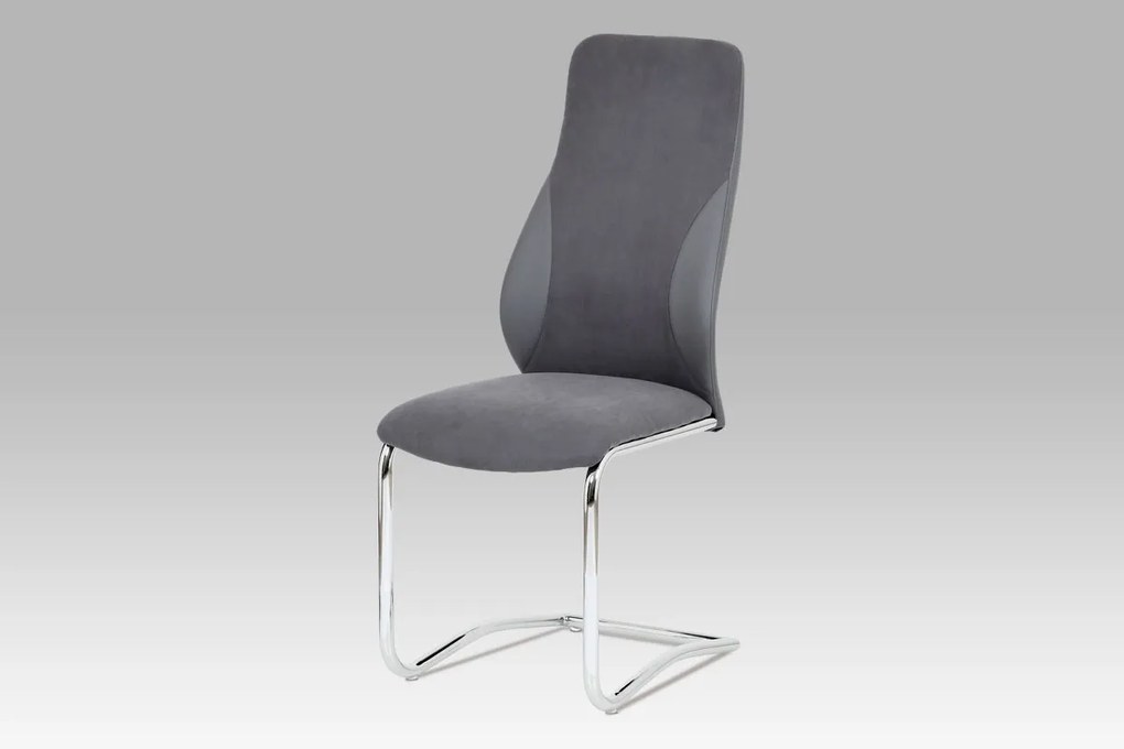 Jídelní židle látka šedá chrom HC-292 GREY2