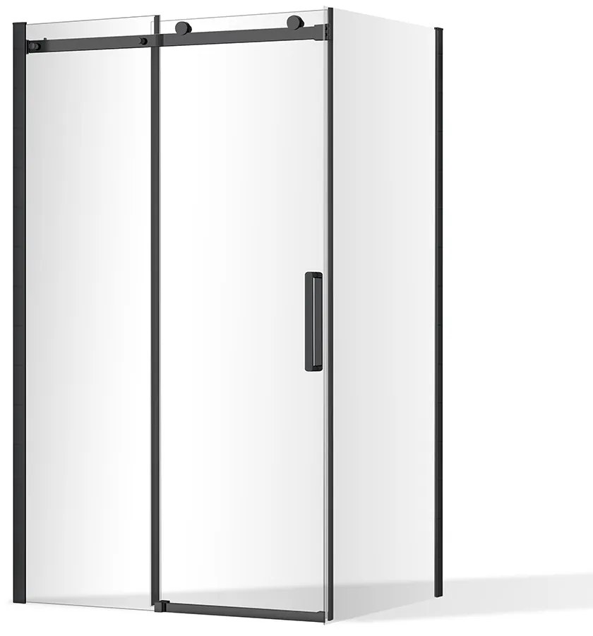 Roltechnik Outlet Posuvné sprchové dveře OBZD2 a pevná stěna OBZB Varianta: šířka dveří: 120 cm, šířka pevné stěny: 90 cm - (OBZD2-120_OBZB-90_BE), Barva profilů a typ výplně: profily: černá (elox), výplň: transparent
