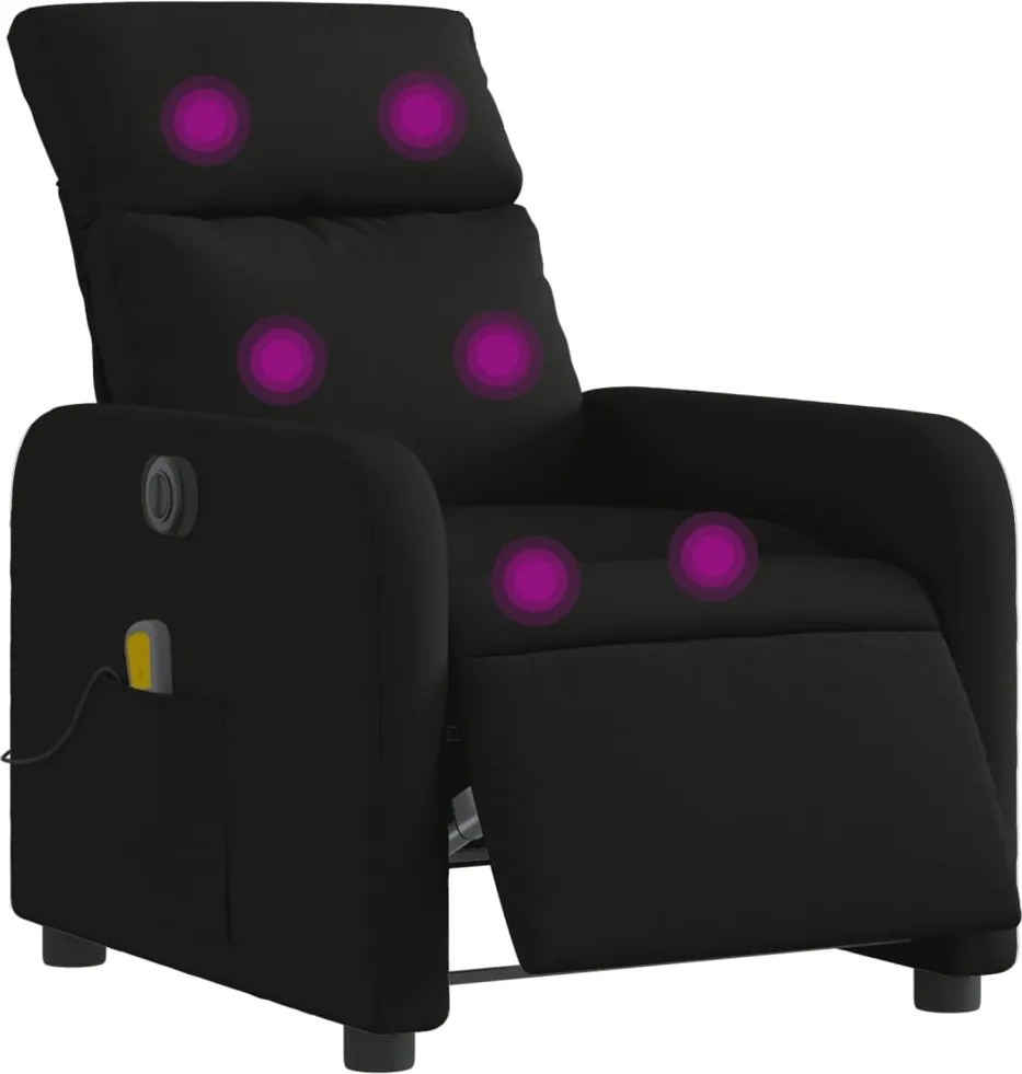 Elektrické masážní polohovací křeslo černé textil 3206692