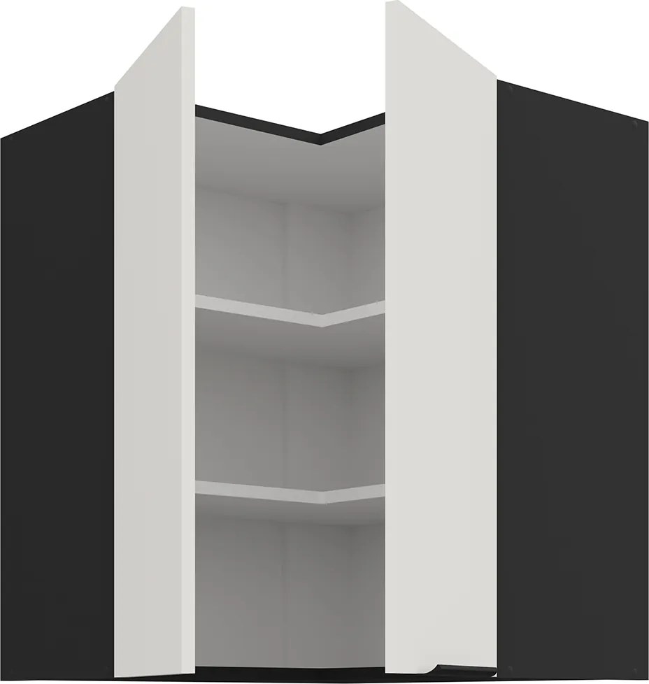 ARIA wb | horní kuchyňská skříňka 60x60 GN-72 2F (90°) rohová s policemi | 60x60 cm | černá/bílá