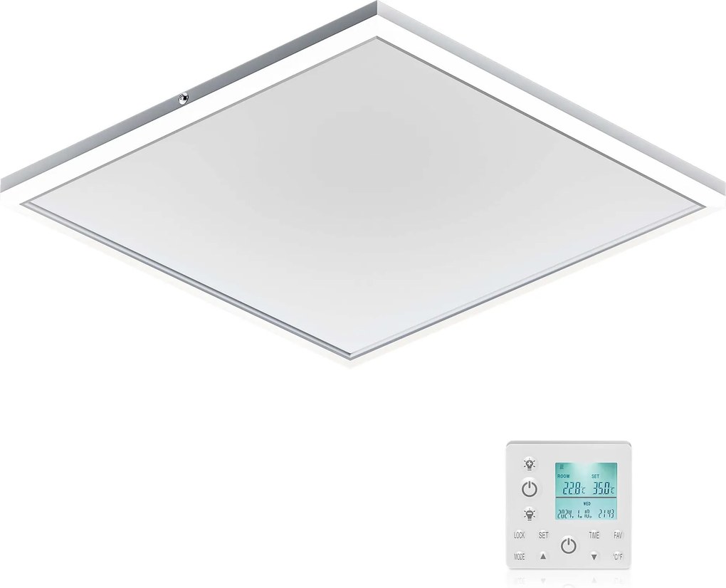 Infračervený topný panel Wiltec – 370 W, 65,5 × 63 × 3,5 cm (65460)