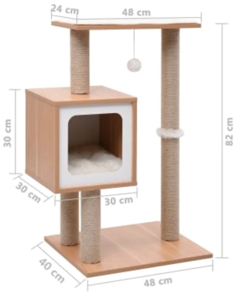 vidaXL Škrabadlo pro kočky se sisalovým koberečkem 82 cm