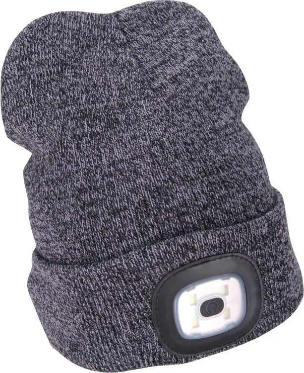 EXTOL LIGHT 43462 čepice s čelovkou 4x45lm, USB nabíjení, šedá/černá, univerzální velikost