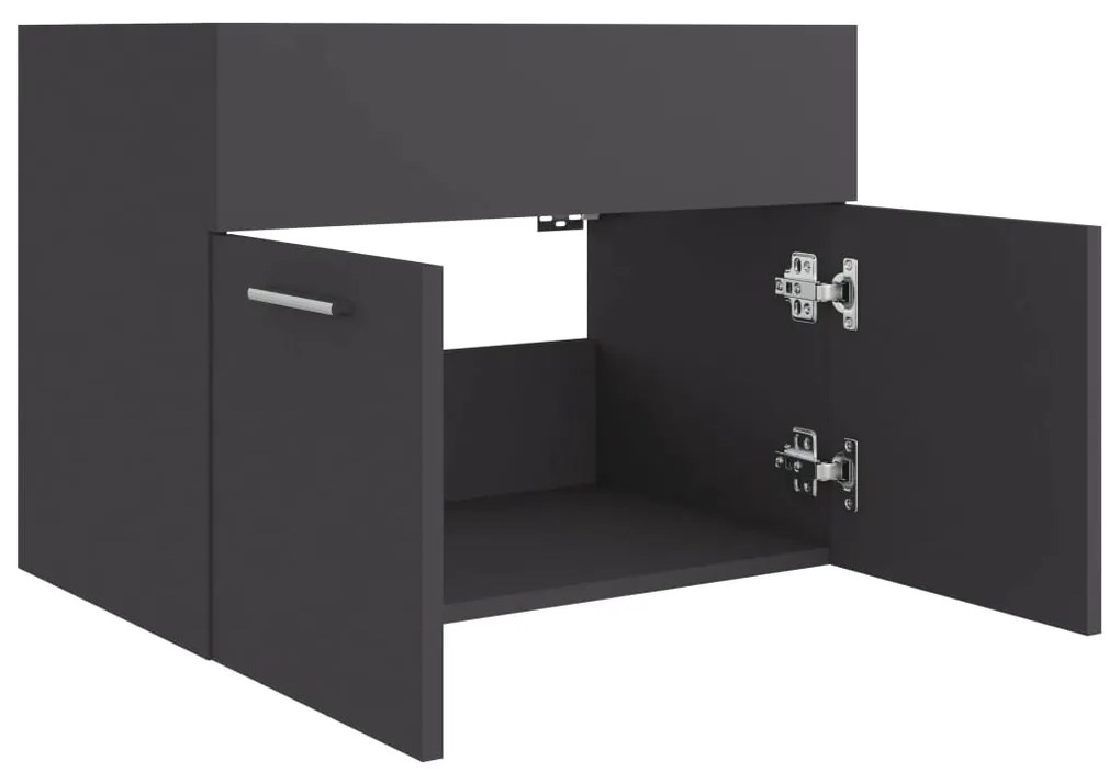 Skříňka pod umyvadlo šedá 60 x 38,5 x 46 cm dřevotříska - Default Title