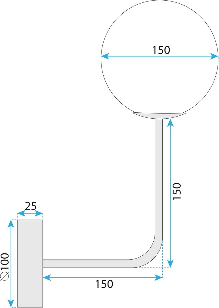 Toolight Toolight, nástěnné svítidlo 1xE27, G096-1W, zlatá lesklá, OSW-09721