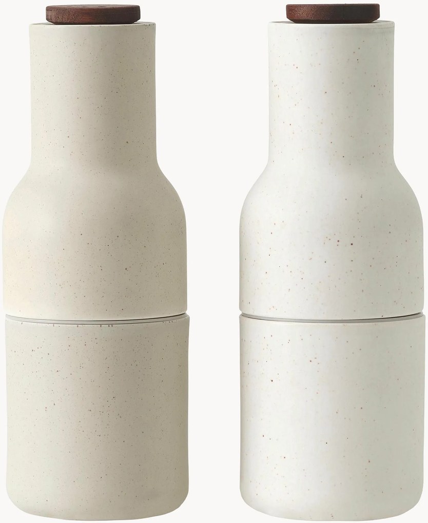 Sada mlýnků na'sůl a pepř s víčky z ořechového dřeva Bottle Grinder, 2 díly