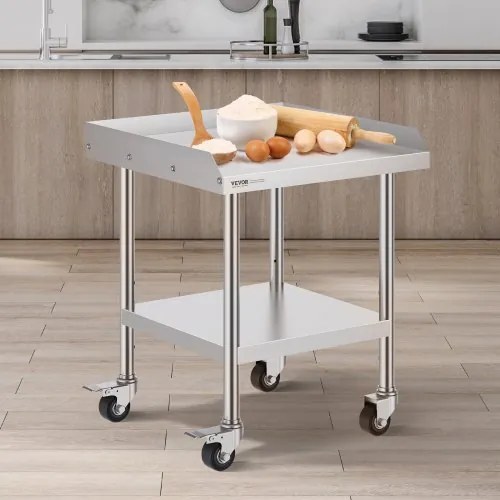 Pracovní stůl z nerezové oceli 61 × 61 cm Komerční stůl na přípravu jídla se