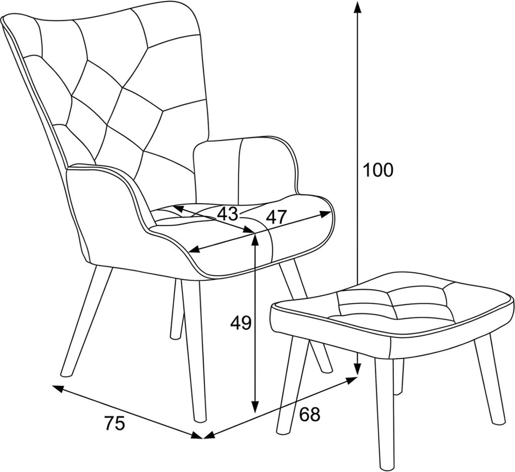 Relaxační křeslo ušák LYRO - patchwork látka