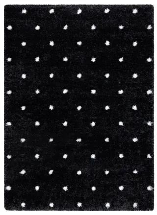 koberec FLUFFY 2370 shaggy tečky antracit / bílá velikost 120x170 cm | krásné koberce cz