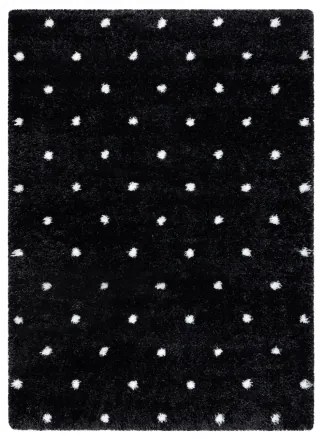 koberec FLUFFY 2370 shaggy tečky antracit / bílá velikost 140x190 cm | krásné koberce cz