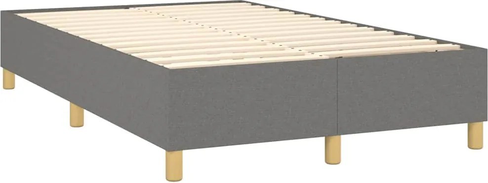 Box spring postel s matrací a LED tmavě šedá 120x200 cm textil 3135422